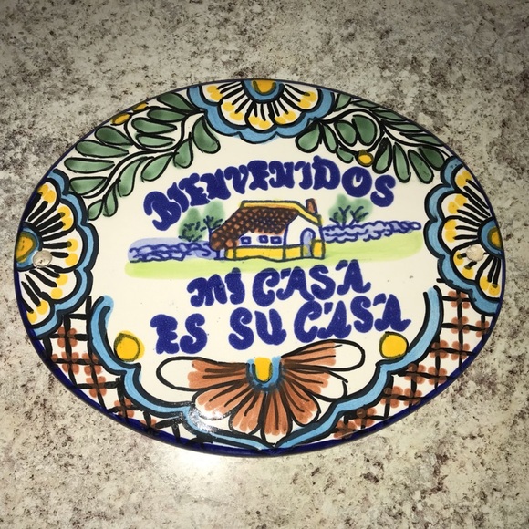 Accents | Mexican Talavera Pottery Welcome Sign Bienvenidos Mi Casa ...
